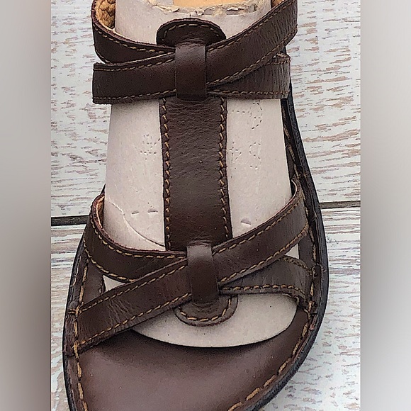 Born | Shoes | Born Brown Leather Strap Sandals With Heels Womans Size ...